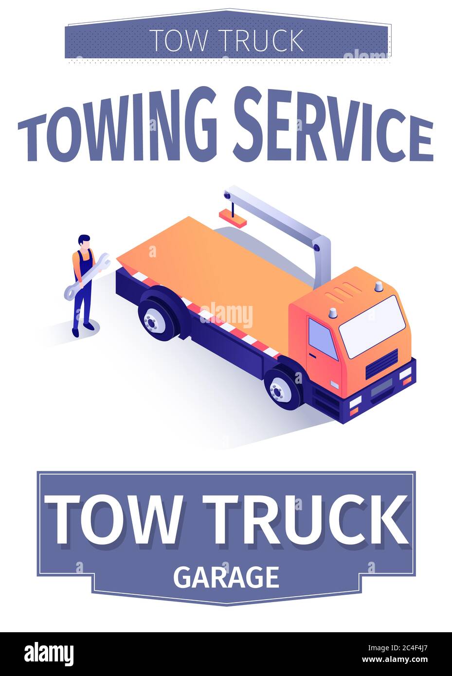 Lettering Poster or Poster Template with Crane Tow Truck for Car ...