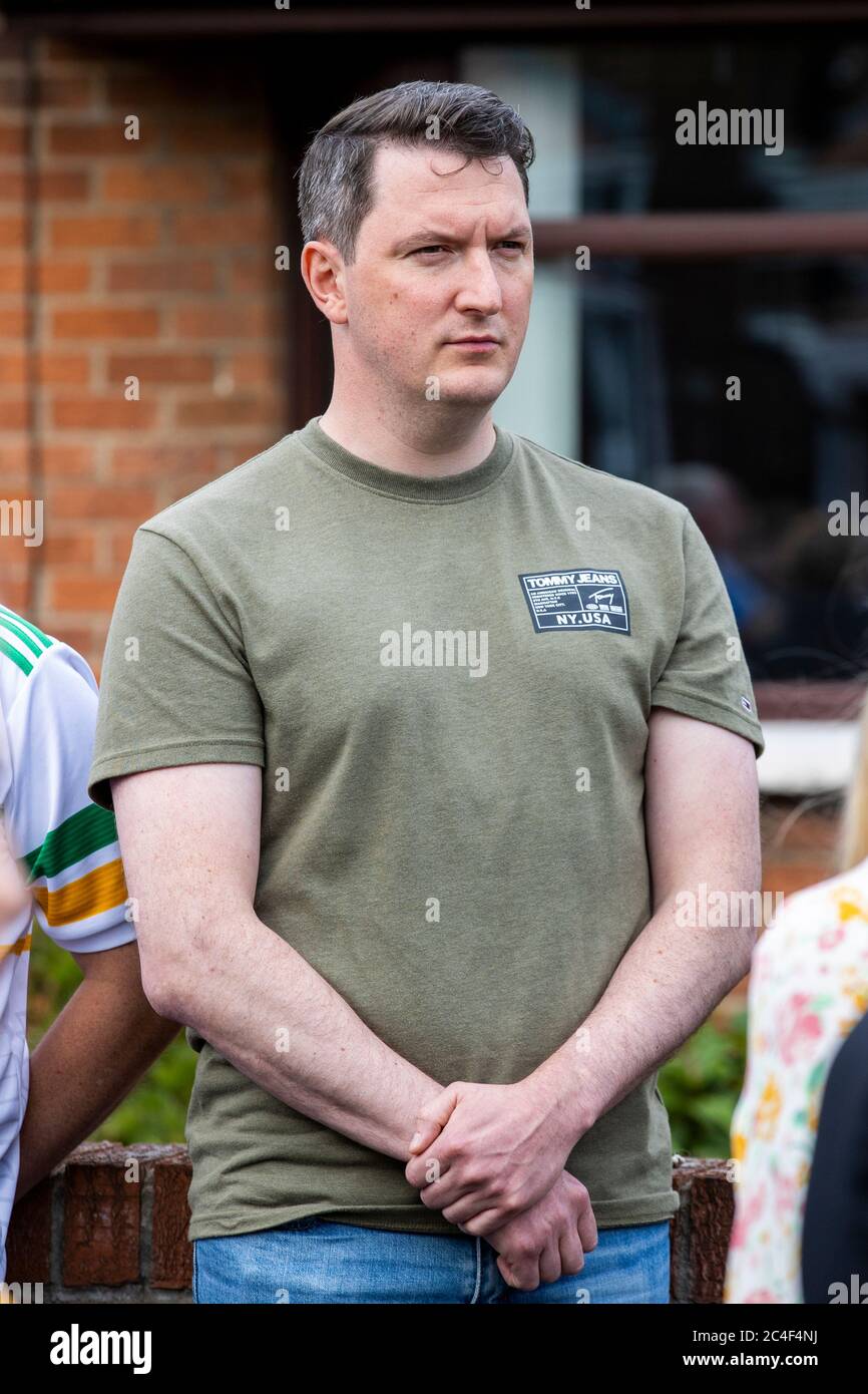 Sinn Fein MP for north Belfast John Finucane attends the arrival of the ...