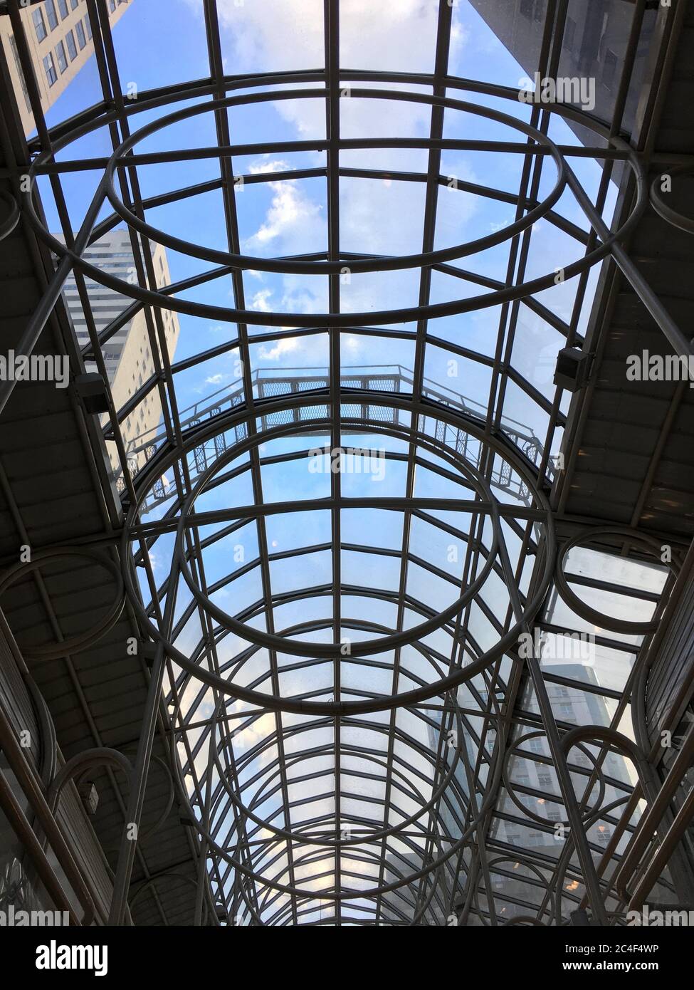 Ceiling made of glass of the modern building - perfect for background ...