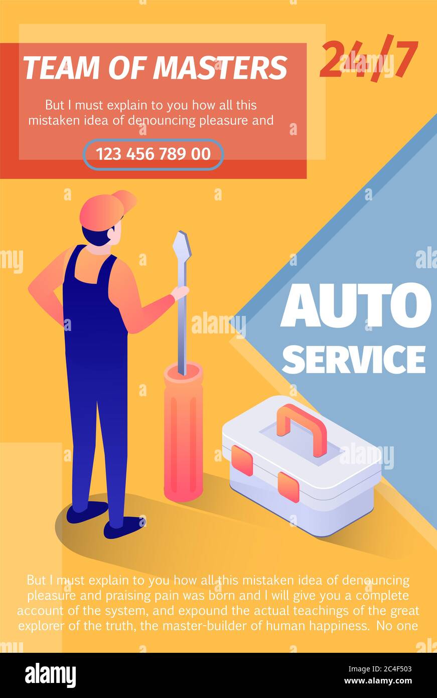 Print Poster Offers Team of Masters Fulltime Service. Vector Template ...