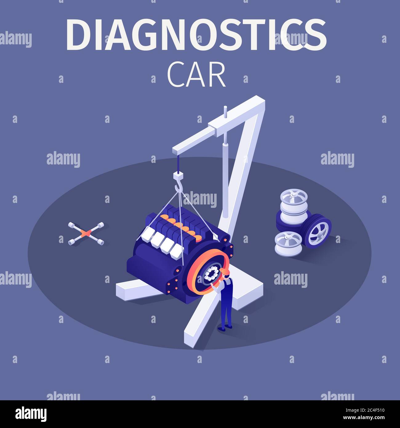 Automobile engine isometric hi-res stock photography and images - Alamy