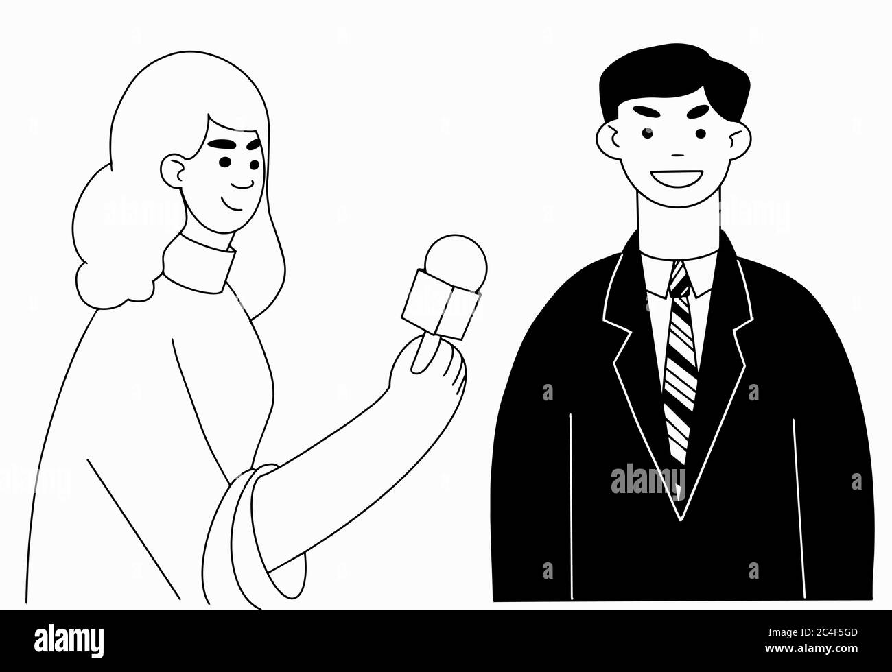 Funny news interview Black and White Stock Photos & Images - Alamy