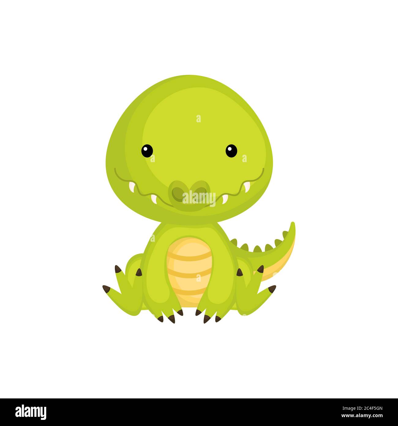 Cute baby crocodile sitting isolated on white background. Adorable ...