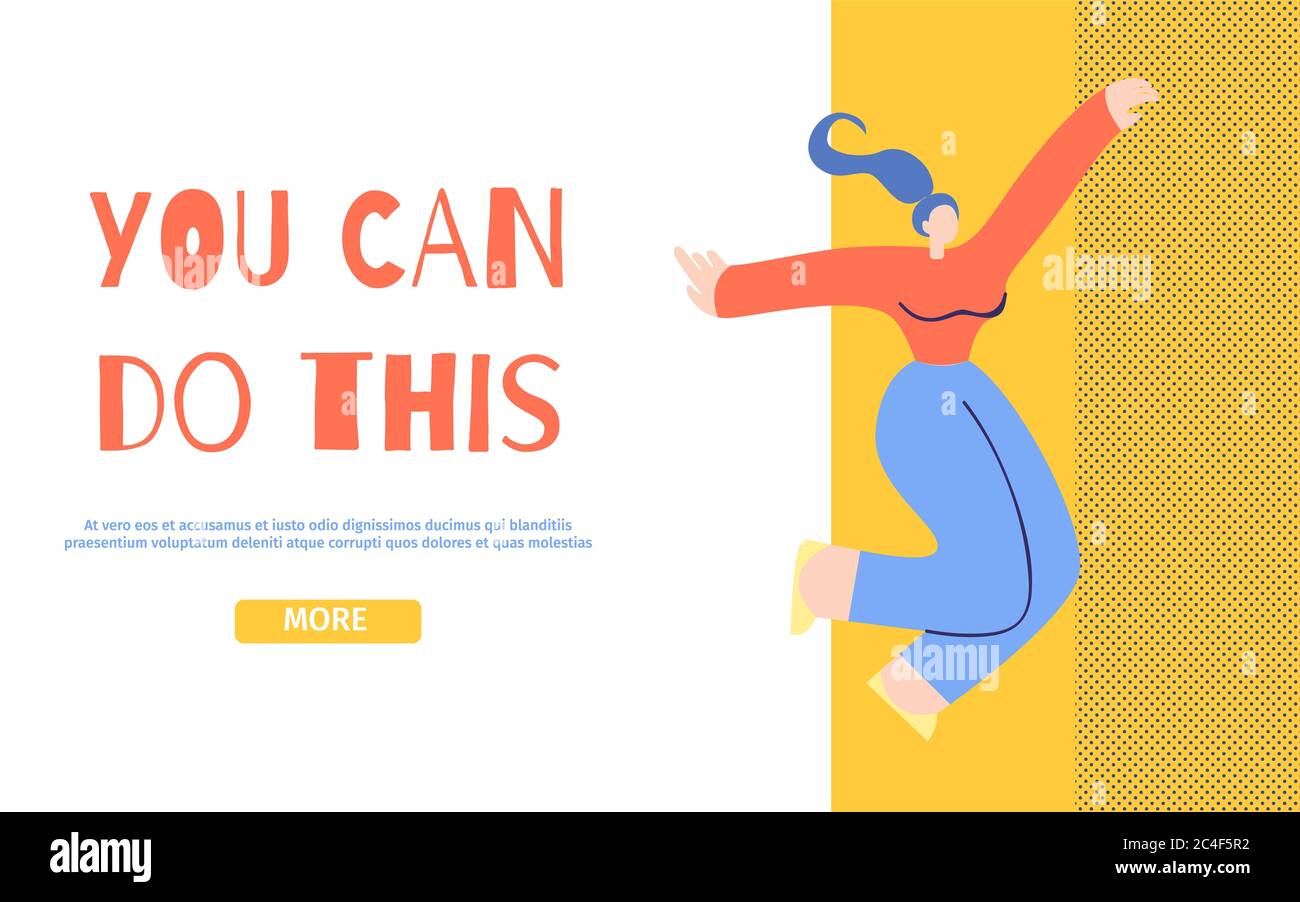 You Can Do This Motivation Landing Page. Happy Dancing Flying in Dreams ...