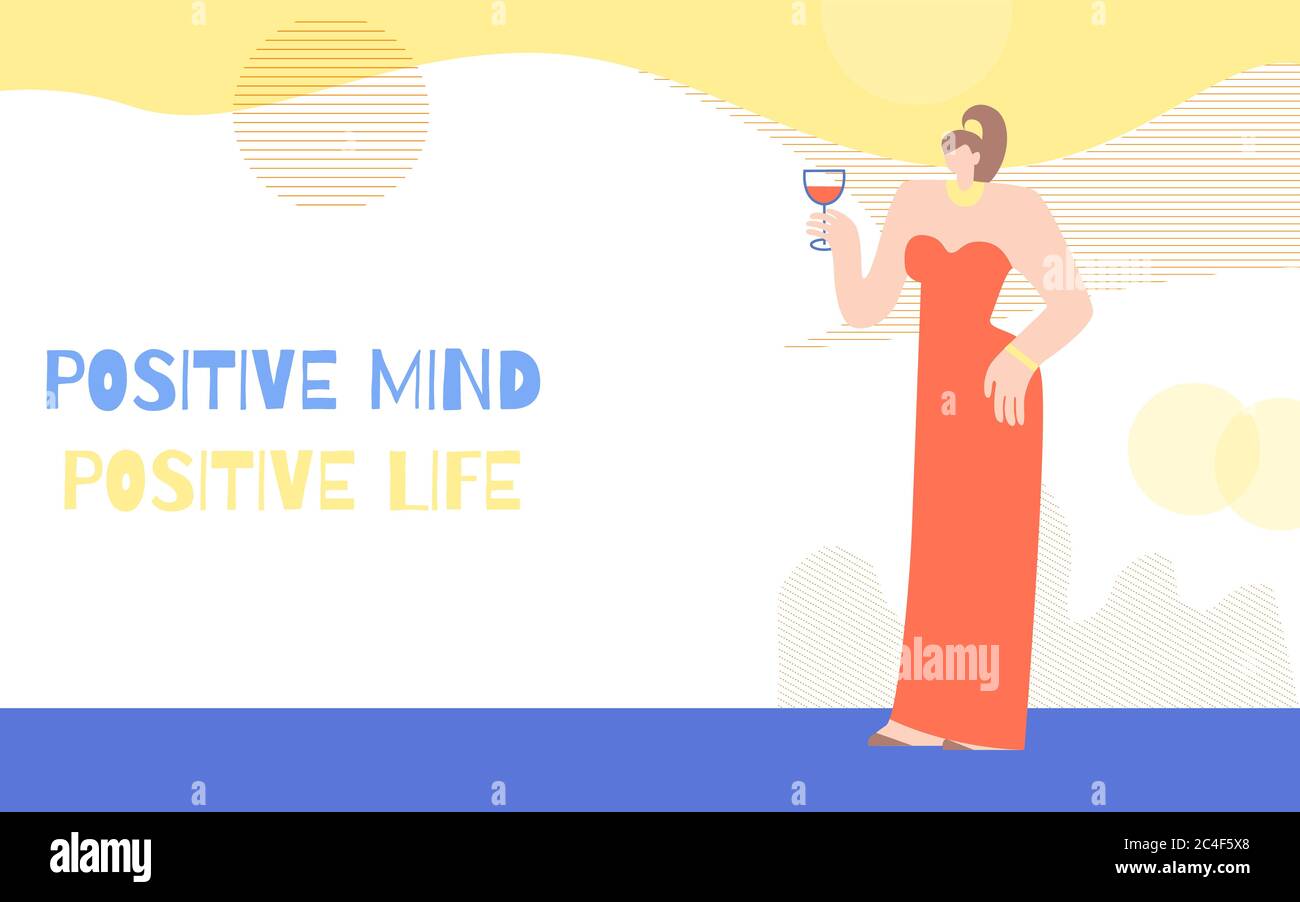 Woman Positive Motivation Poster. Banner Template with Elegant Girl in ...
