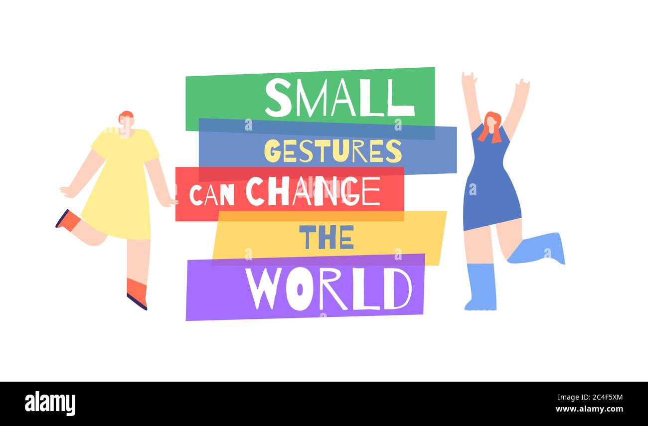 Small Gestures Can Change World Motivation Text Poster. Banner with ...