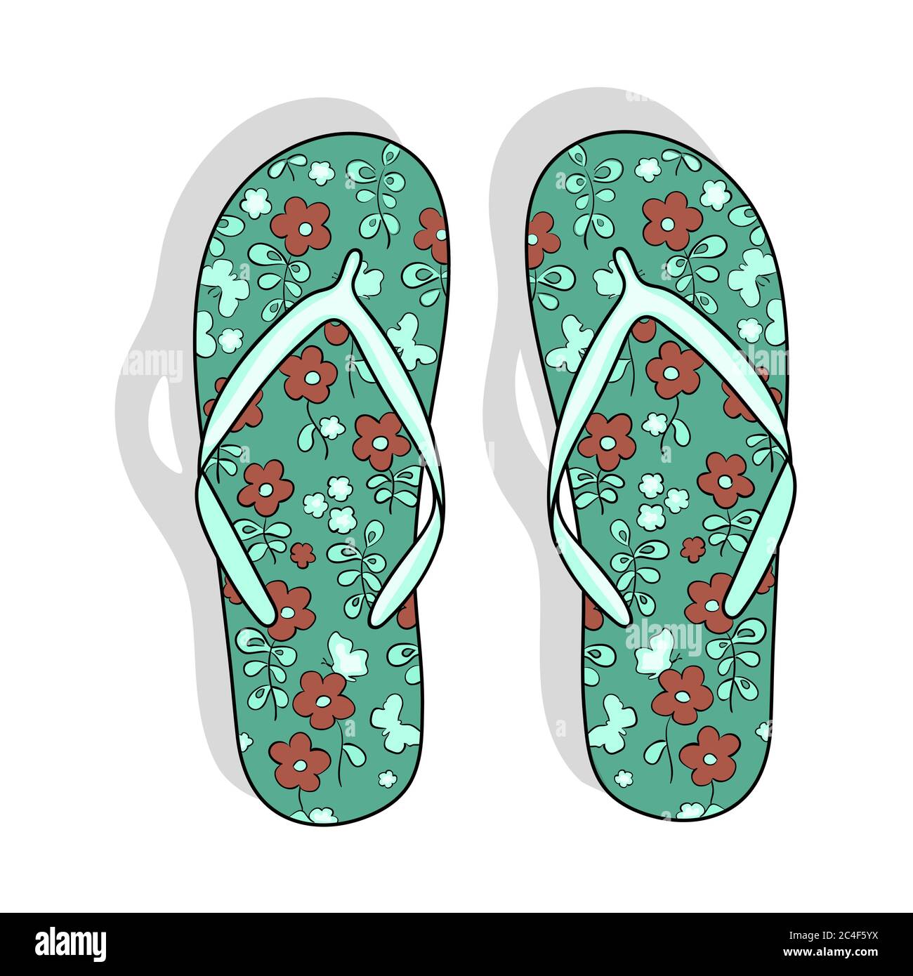 Flip flop sandals icon cartoon hi-res stock photography and images - Alamy