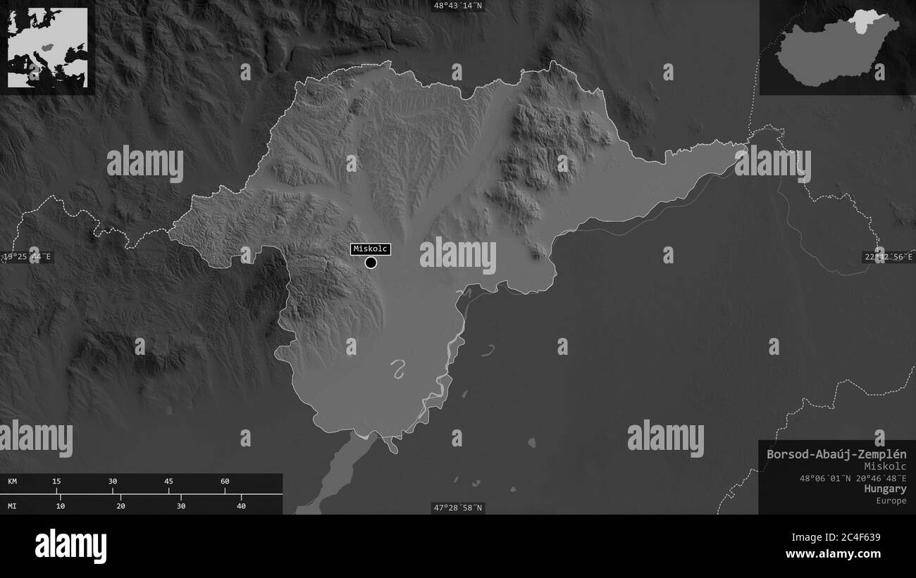 Zemplen county map hi-res stock photography and images - Alamy