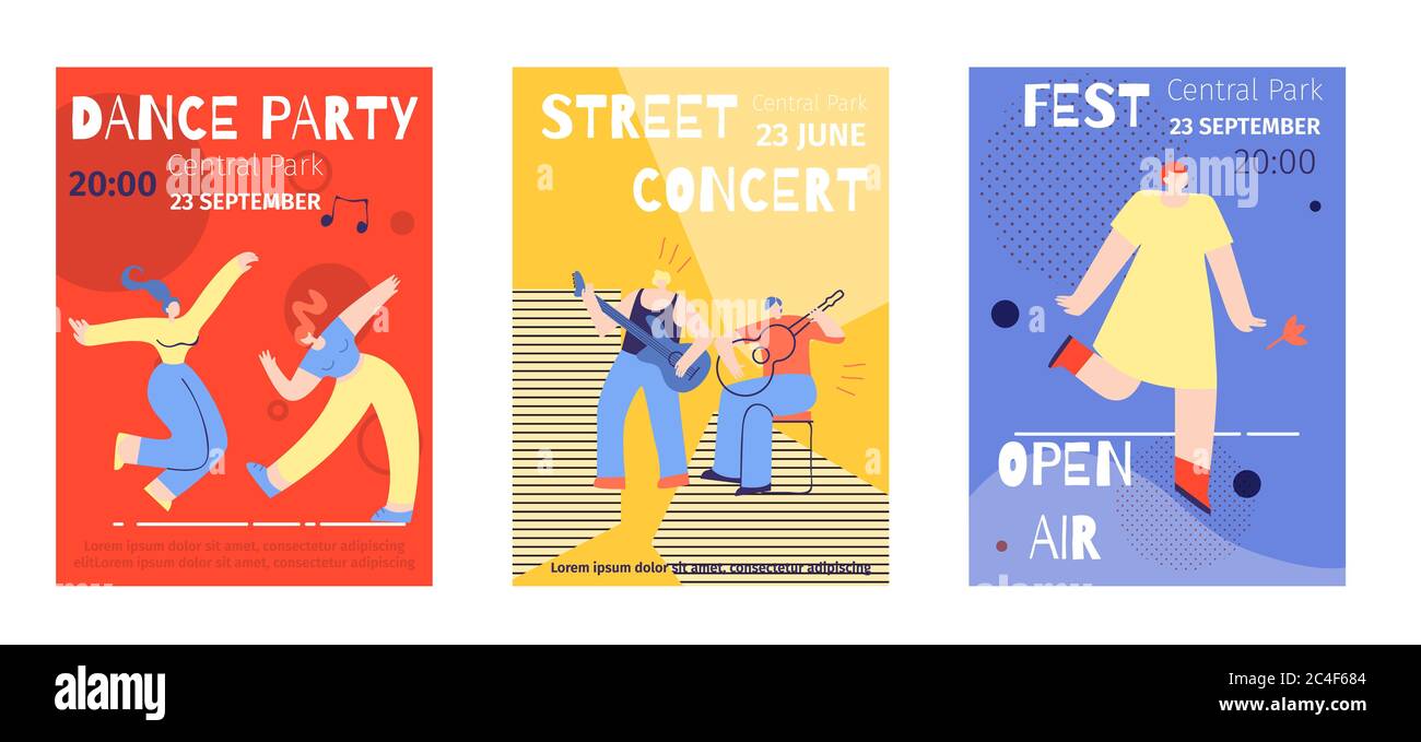 Music Party Announcement Poster Dance Party Street Concert Open Air ...
