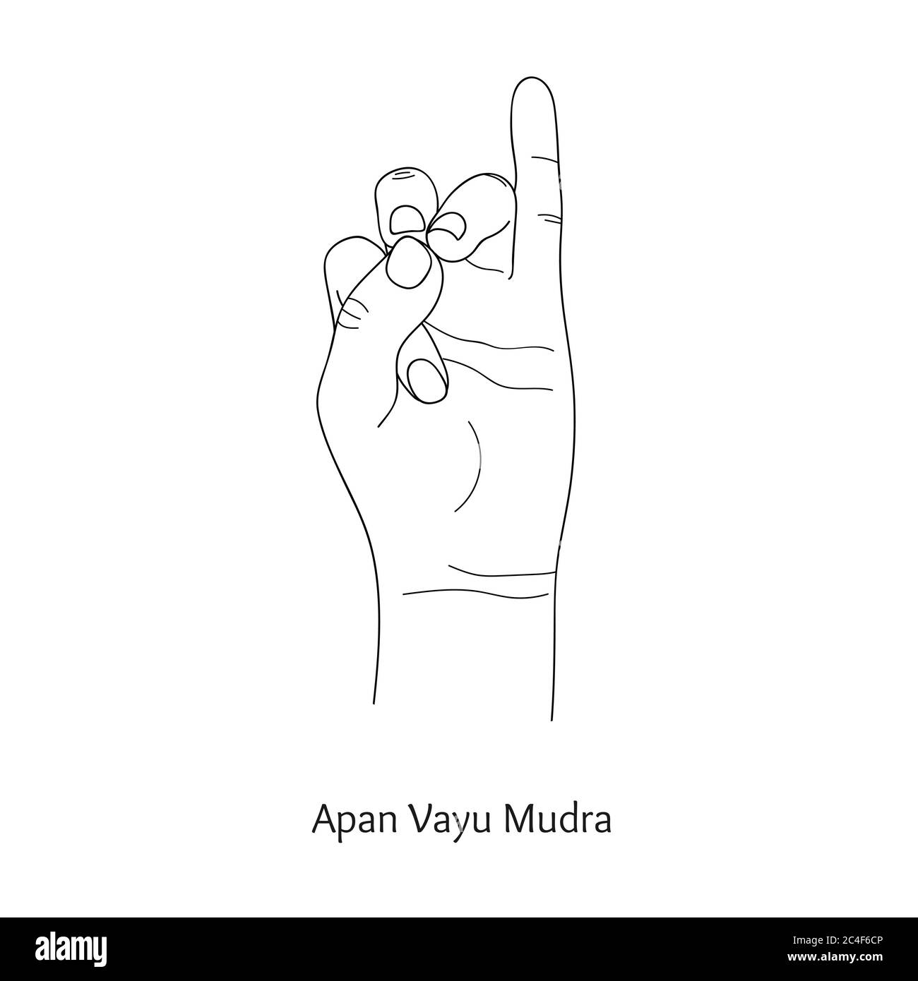 Apan Vayu Mudra / Lifesaver Gesture. Vector Stock Vector Image & Art ...