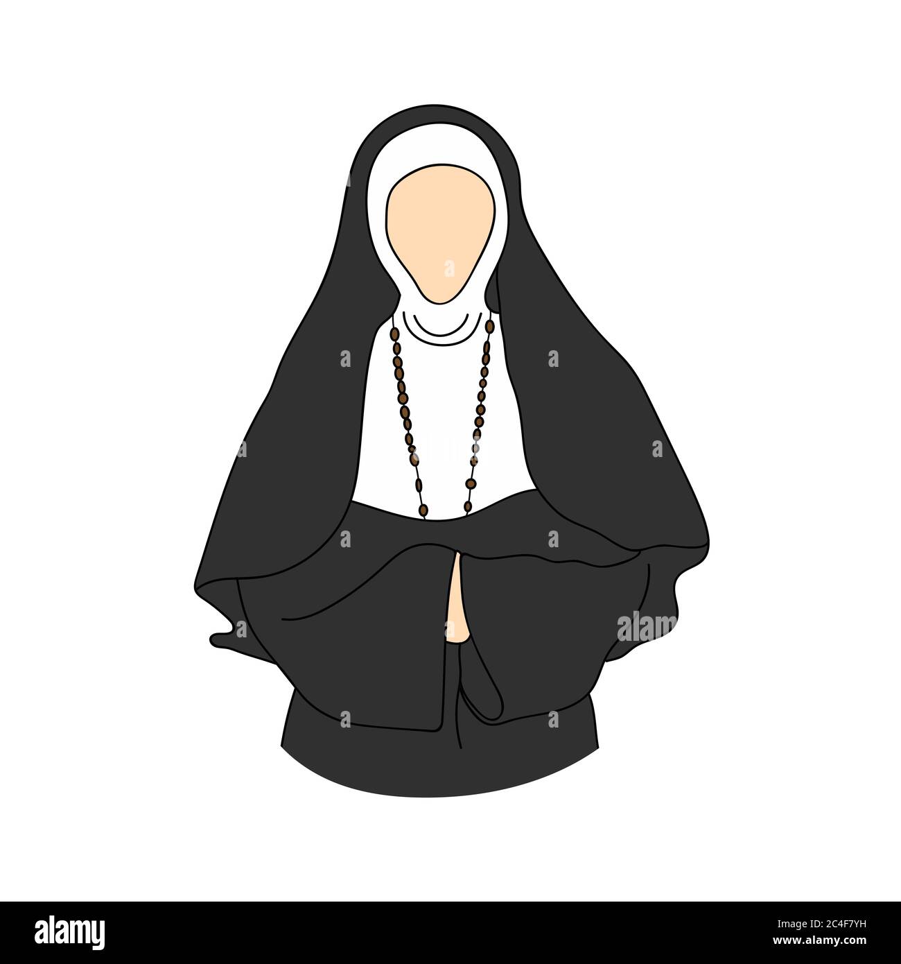 Nun Silhouette. Vector illustration Stock Vector Image & Art - Alamy