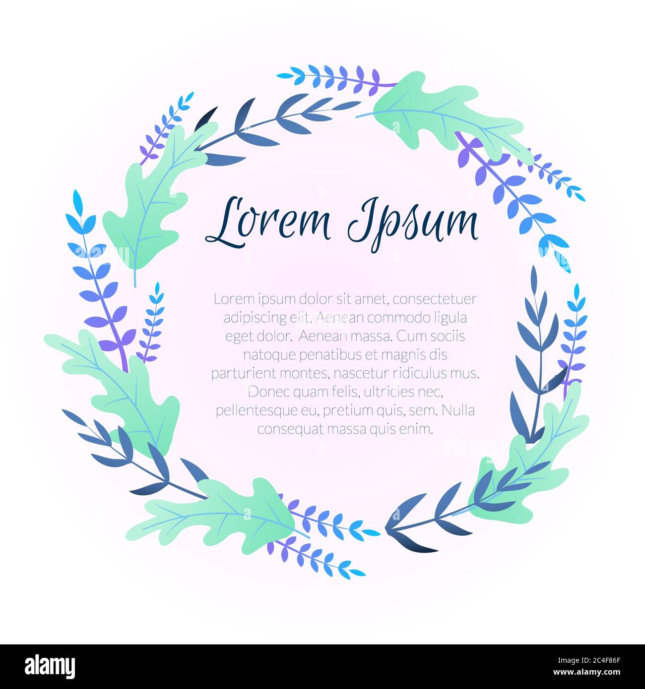 Beautiful Wreath Poster, Vector Illustration. Beautiful Card with Place ...