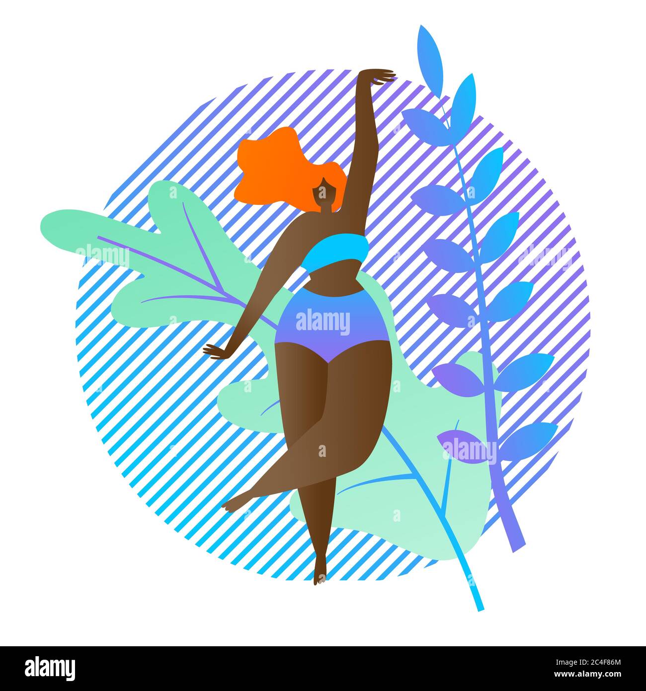 Flexibility and Wellness Sport, Cartoon Flat. Flyer Beauty Young Woman ...