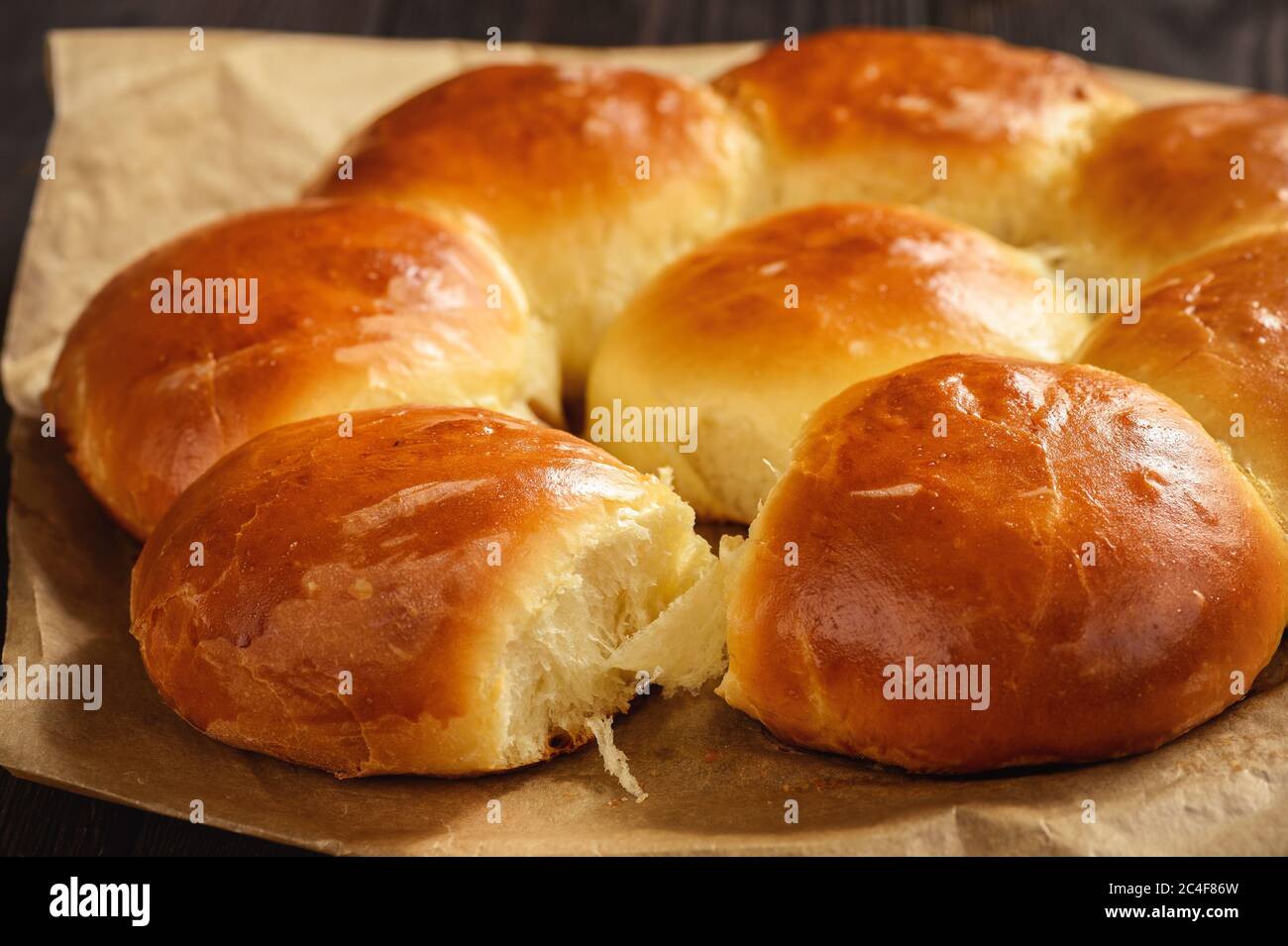 Homemade sweet bread rolls on dark background Stock Photo - Alamy