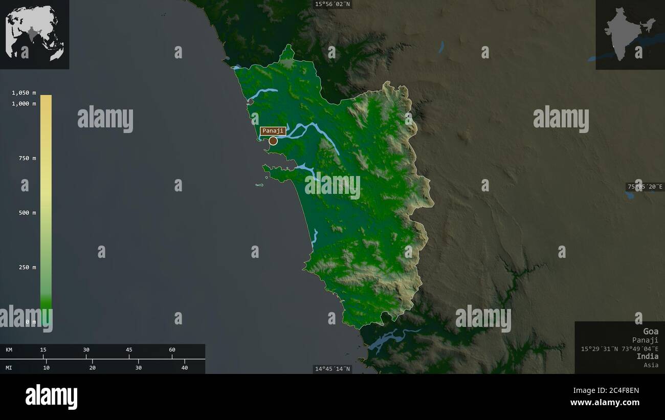 India region physical map hi-res stock photography and images - Alamy