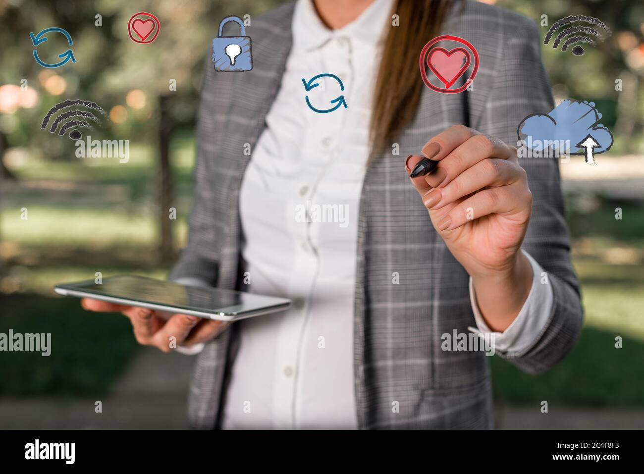 Free Sketch Of Digital Technology Information With Infographic Element ...