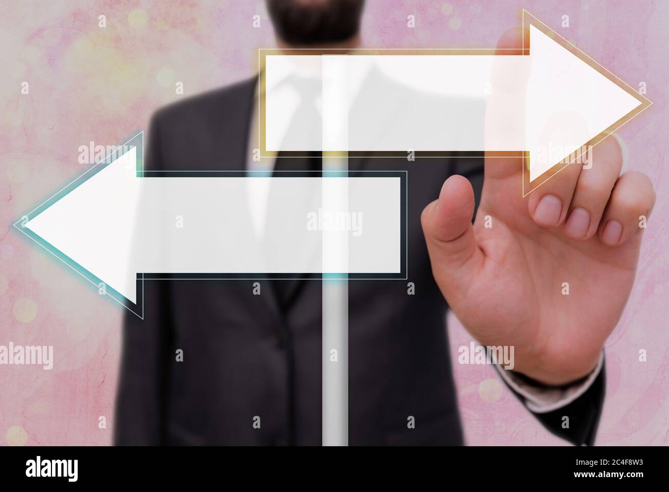 Competitiveness Symbol In Diverging Opposite Views Business Choice ...