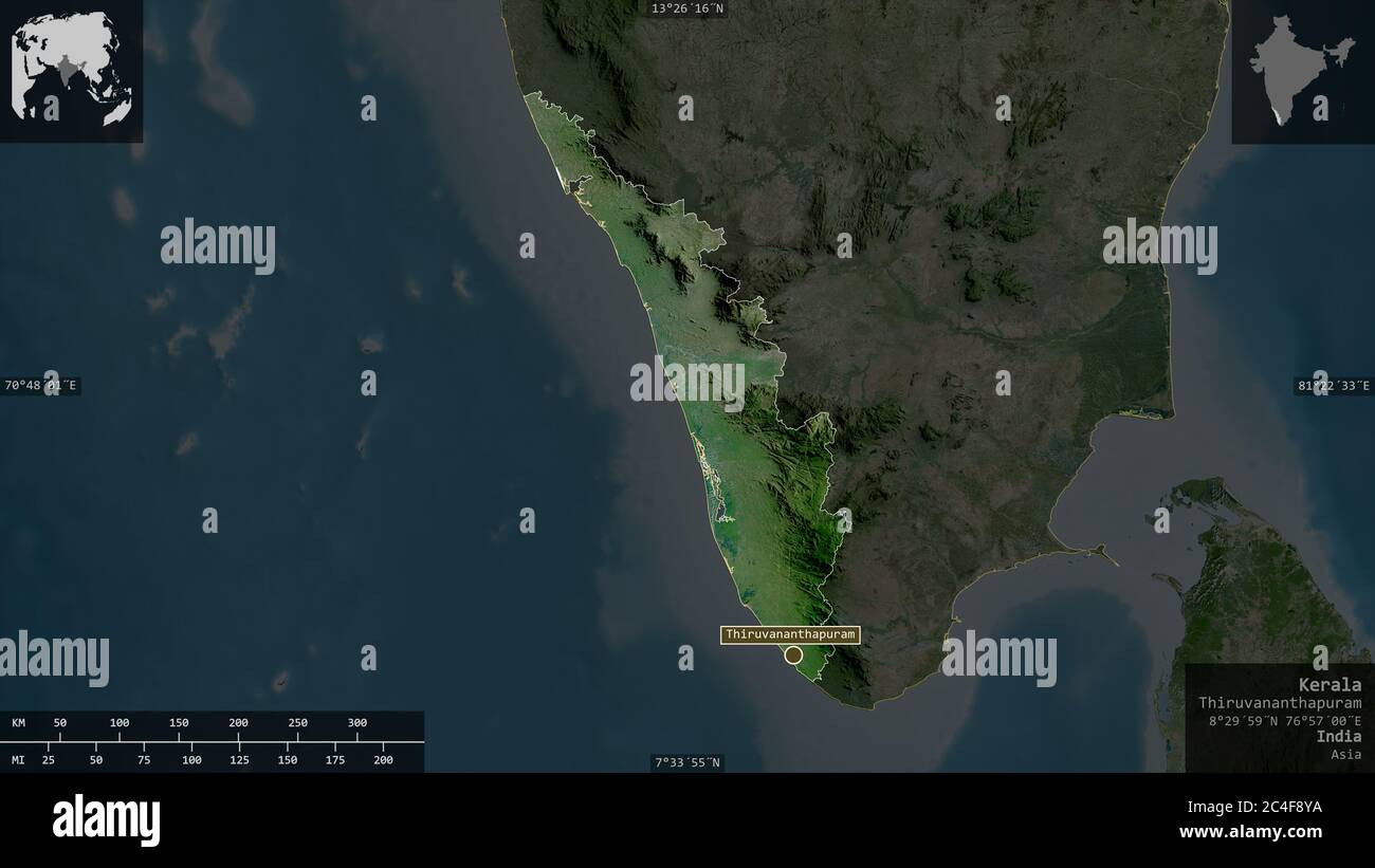 Kerala map outline hi-res stock photography and images - Alamy