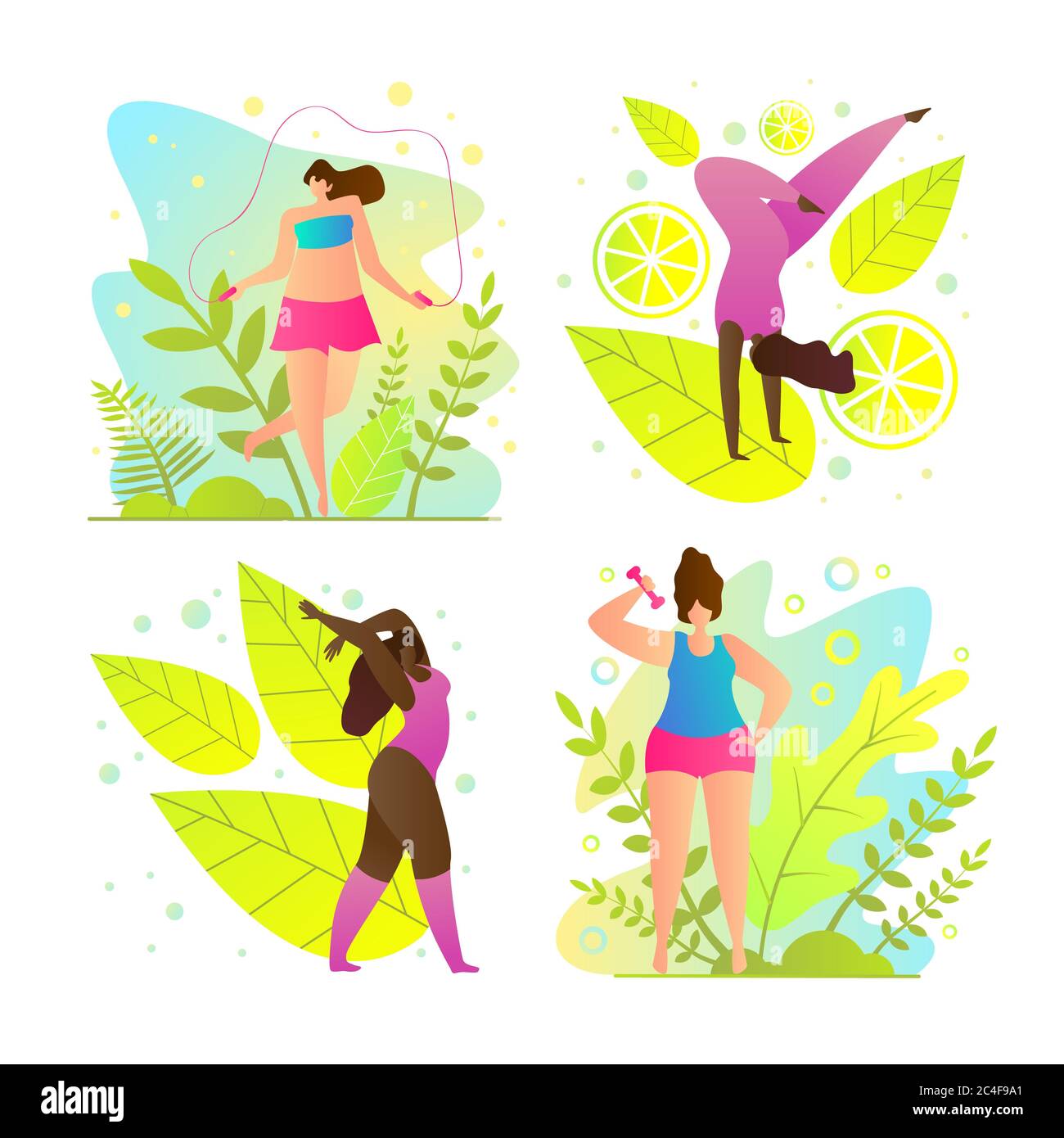 Set is Popular and Interesting Sport Cartoon. Wellness Resorts, Green ...