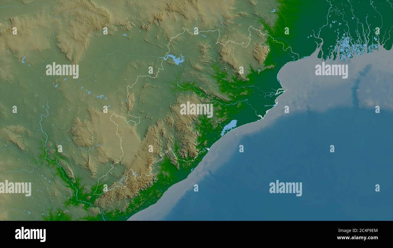 Odisha, state of India. Colored shader data with lakes and rivers ...