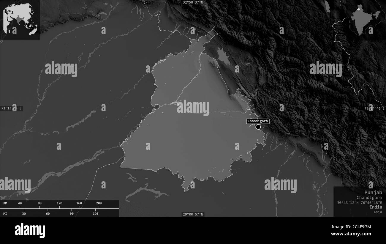 Punjab map Black and White Stock Photos & Images - Alamy