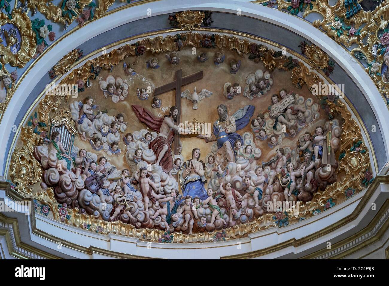 Coronation of the Virgin with numerous musical angels, Sacristia Mayor ...