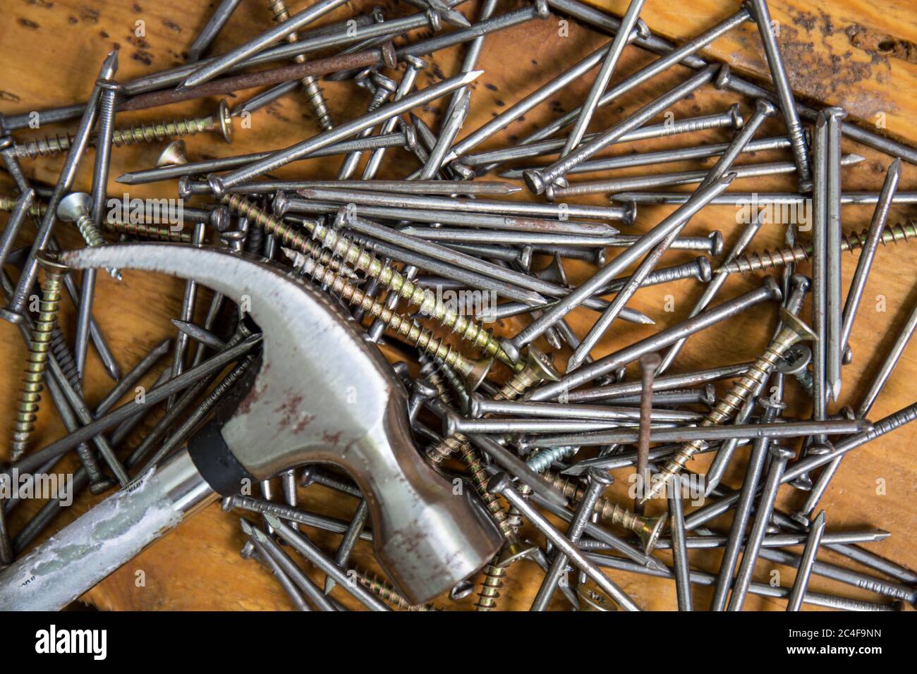Tools for working on a wooden background, place for text. There is a ...