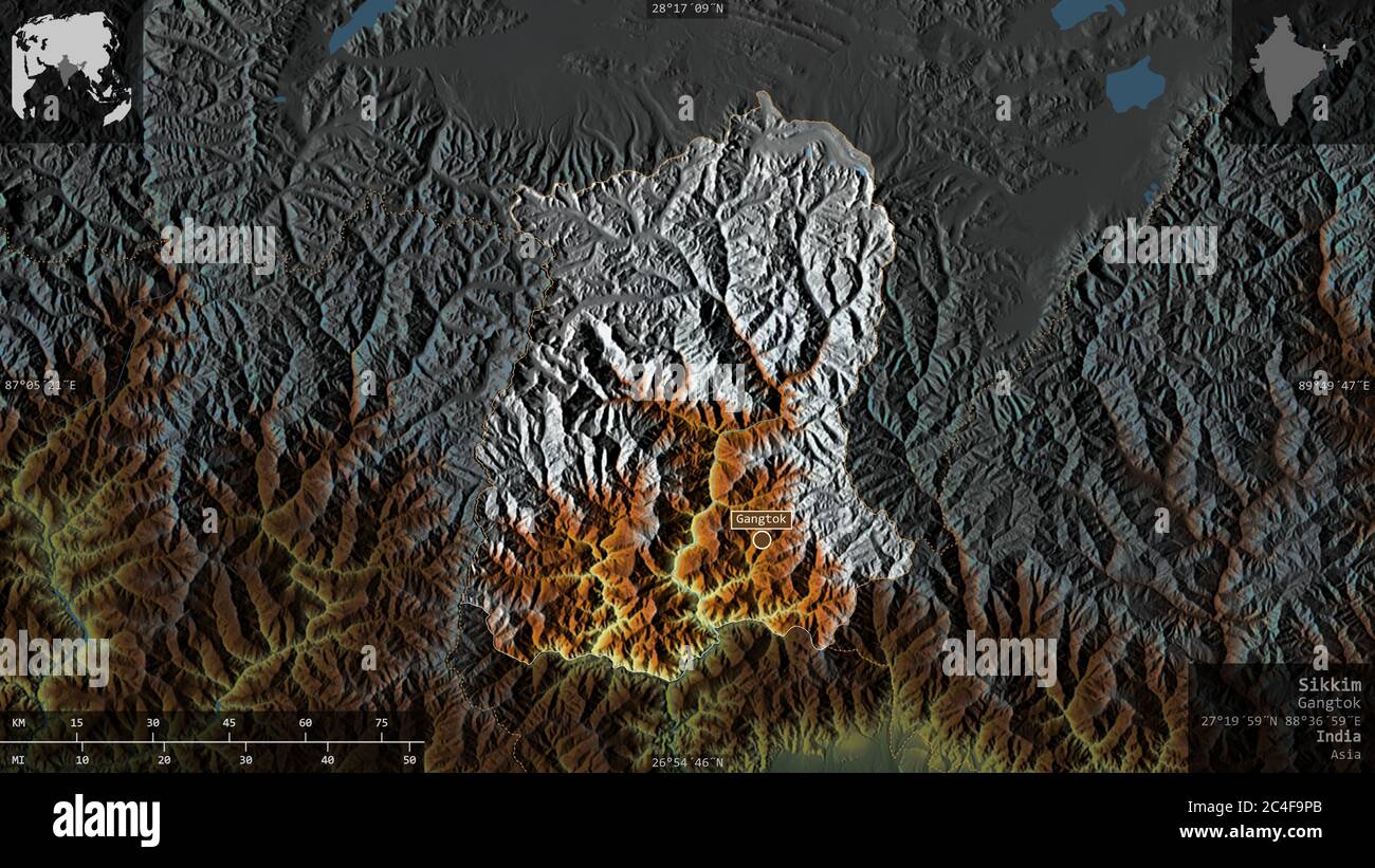 Sikkim india asia map hi-res stock photography and images - Alamy