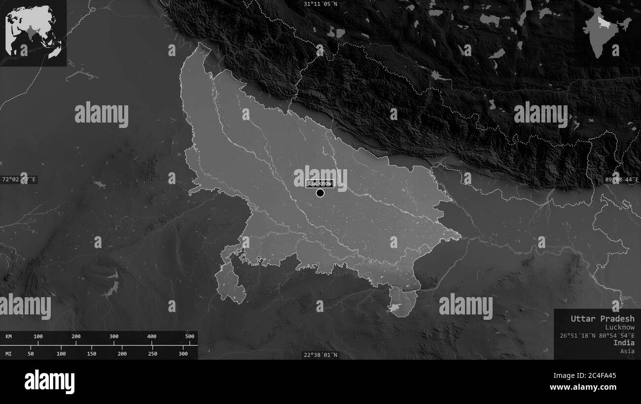 Uttar pradesh map Black and White Stock Photos & Images - Alamy