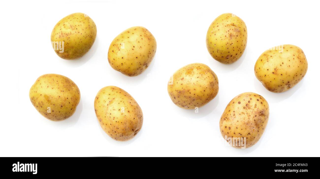 White Potatoes isolated on a white studio background Stock Photo - Alamy