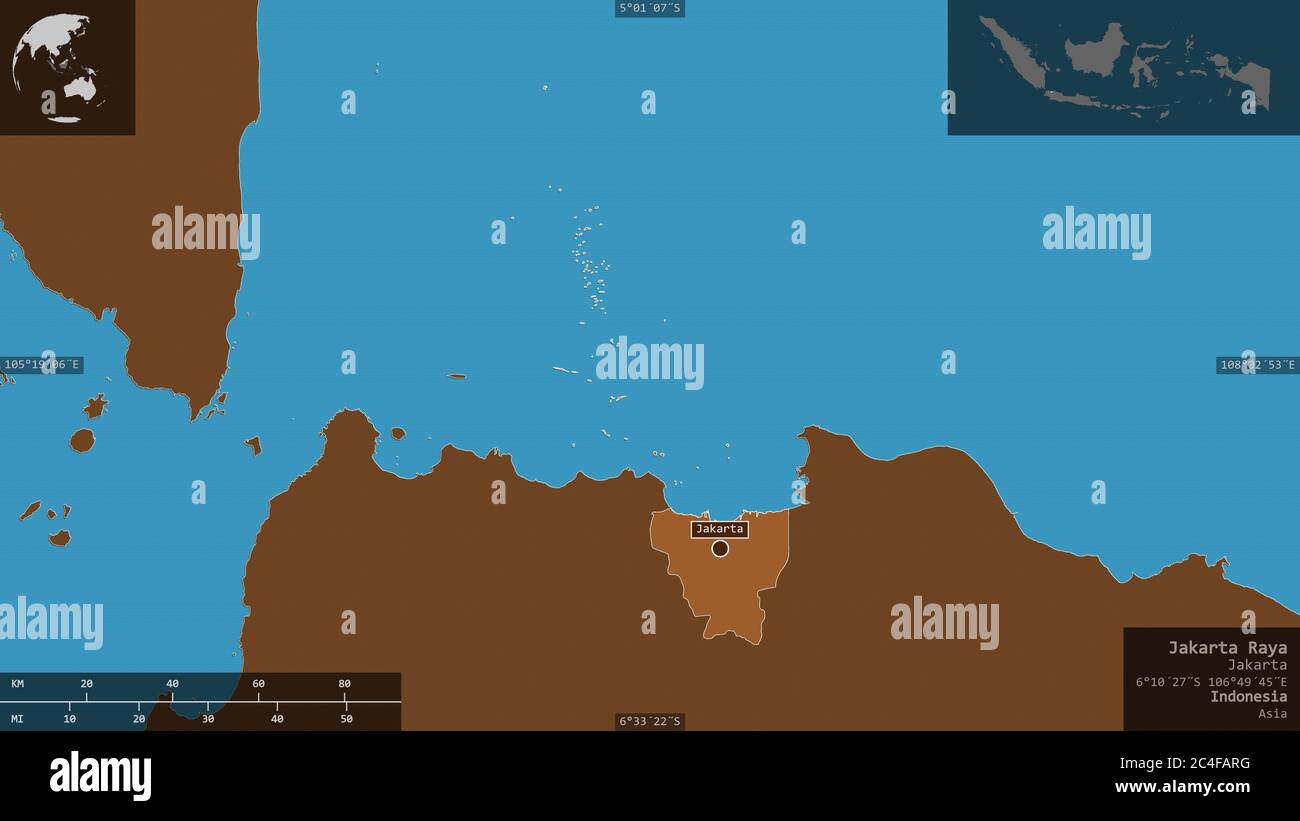 Jakarta raya outline map hi-res stock photography and images - Alamy