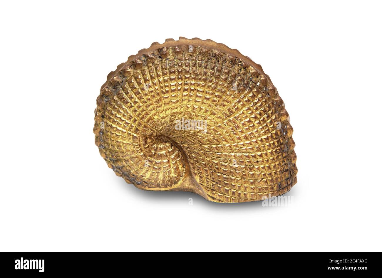 Beautiful sea shell from metal isolated on white with clipping path ...