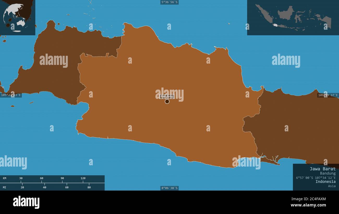 Jawa Barat, province of Indonesia. Patterned solids with lakes and ...