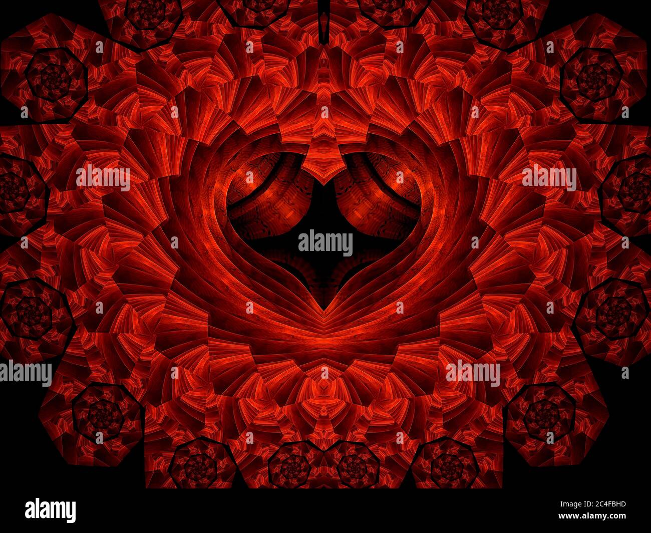 Abstract pattern with heart and spirals - digitally generated image ...