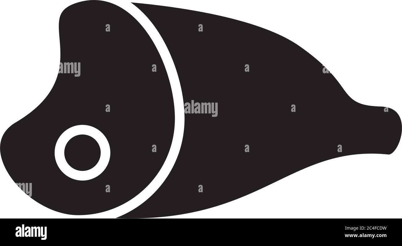 delicious ham meat healthy food silhouette style vector illustration ...