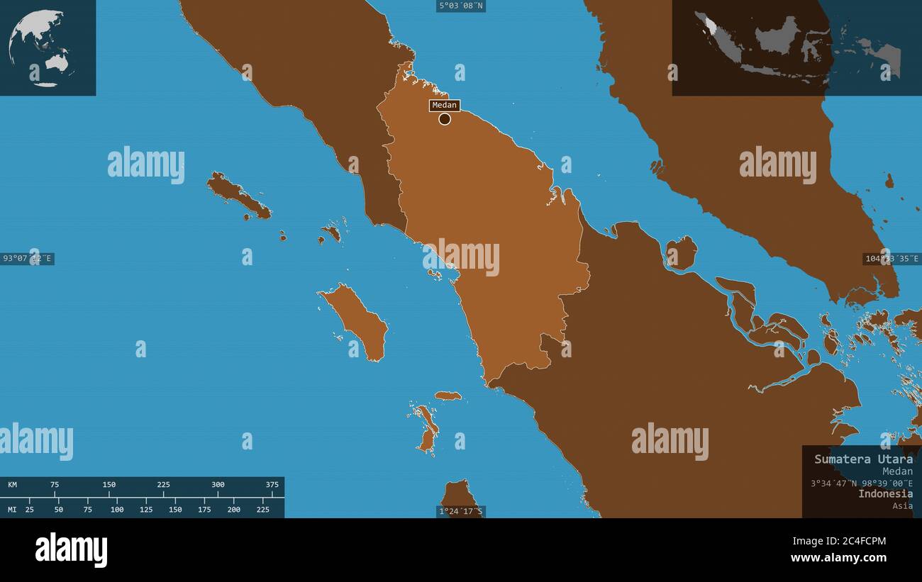 Sumatera Utara, province of Indonesia. Patterned solids with lakes and ...
