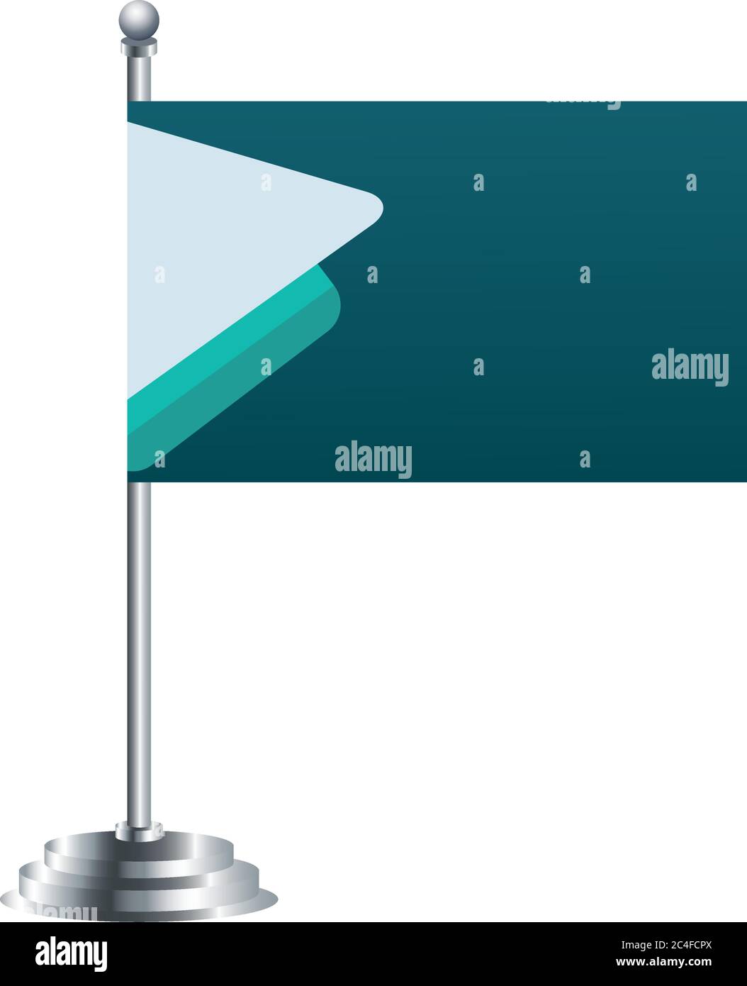 flag with blue and green stationery template vector illustration design ...