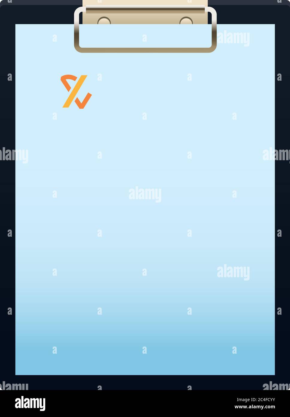 checklist with orange stationery template vector illustration design ...