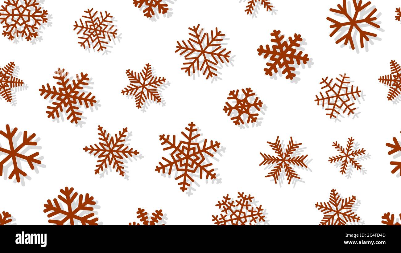 Christmas background of snowflakes of different shapes and sizes with ...