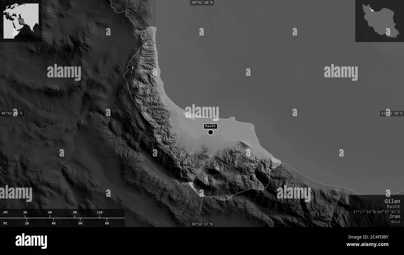 Gilan outline map hi-res stock photography and images - Alamy