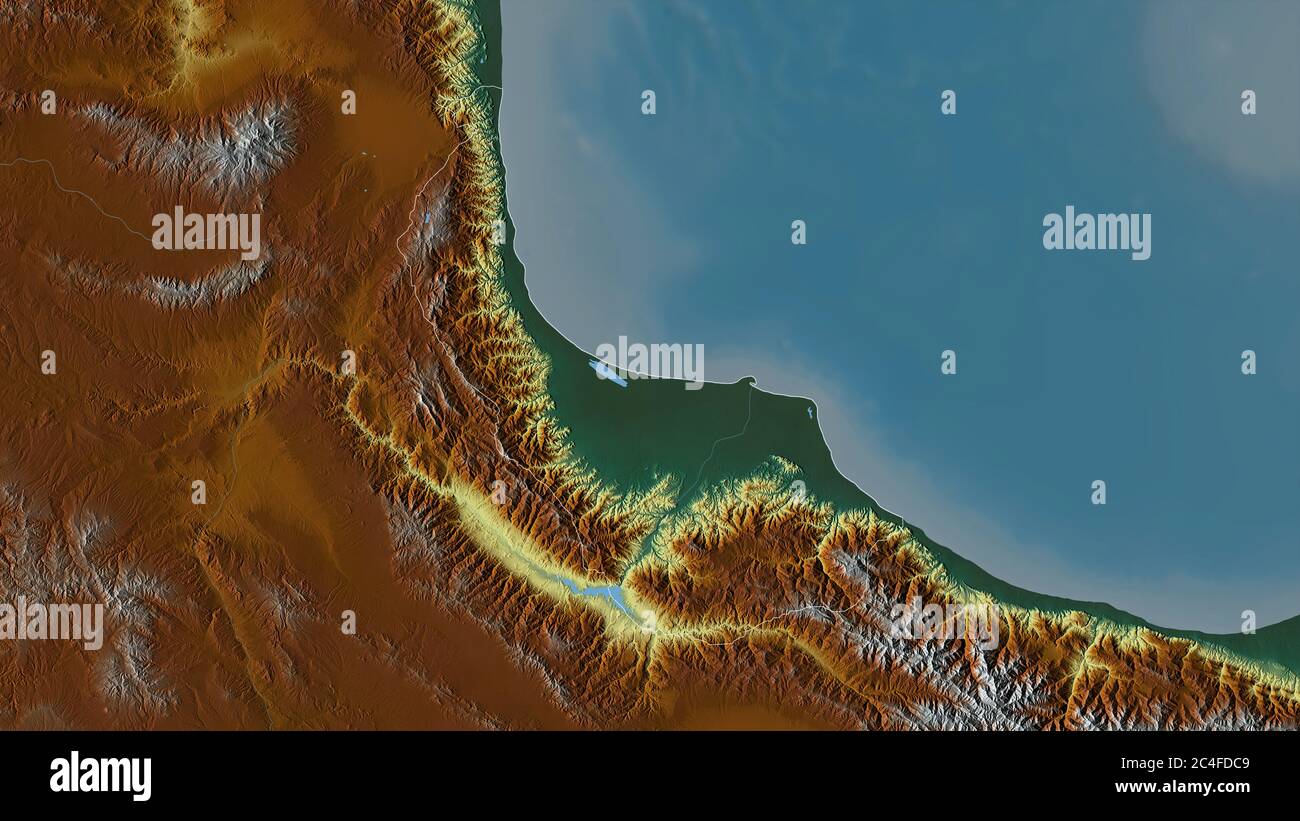 Iran,relief map with border hi-res stock photography and images - Alamy