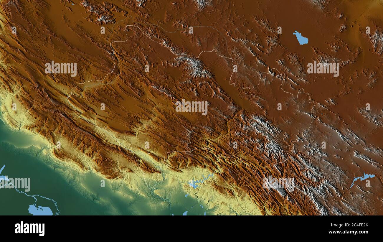 Iran,relief map with border hi-res stock photography and images - Alamy