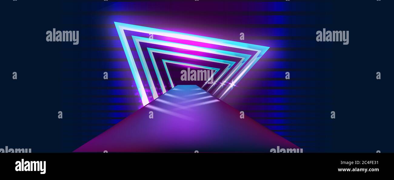 Glowing Triangle on Transparent Background. Electric sign. Transparent ...