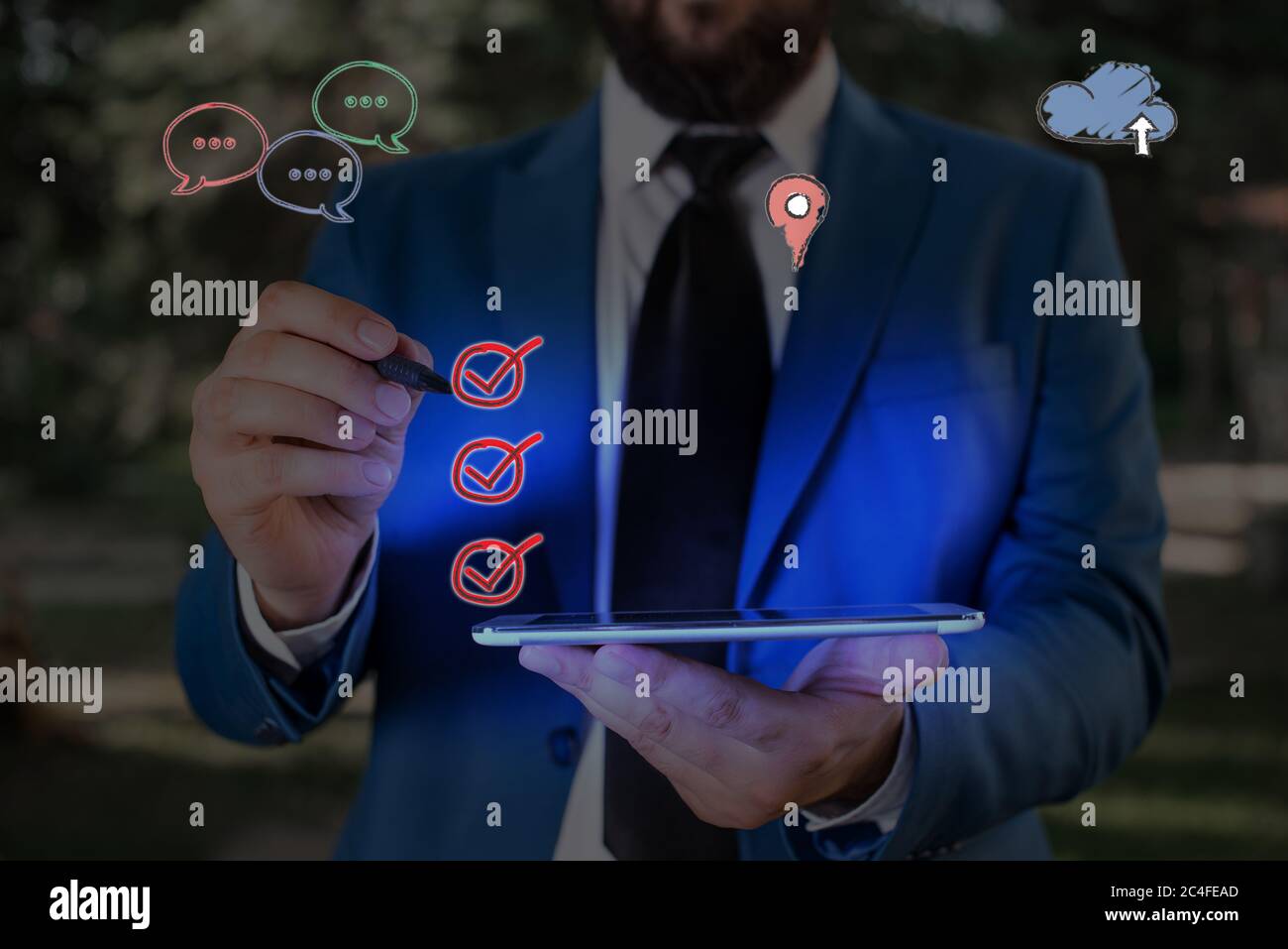 Free Sketch Of Digital Technology Information With Infographic Element ...