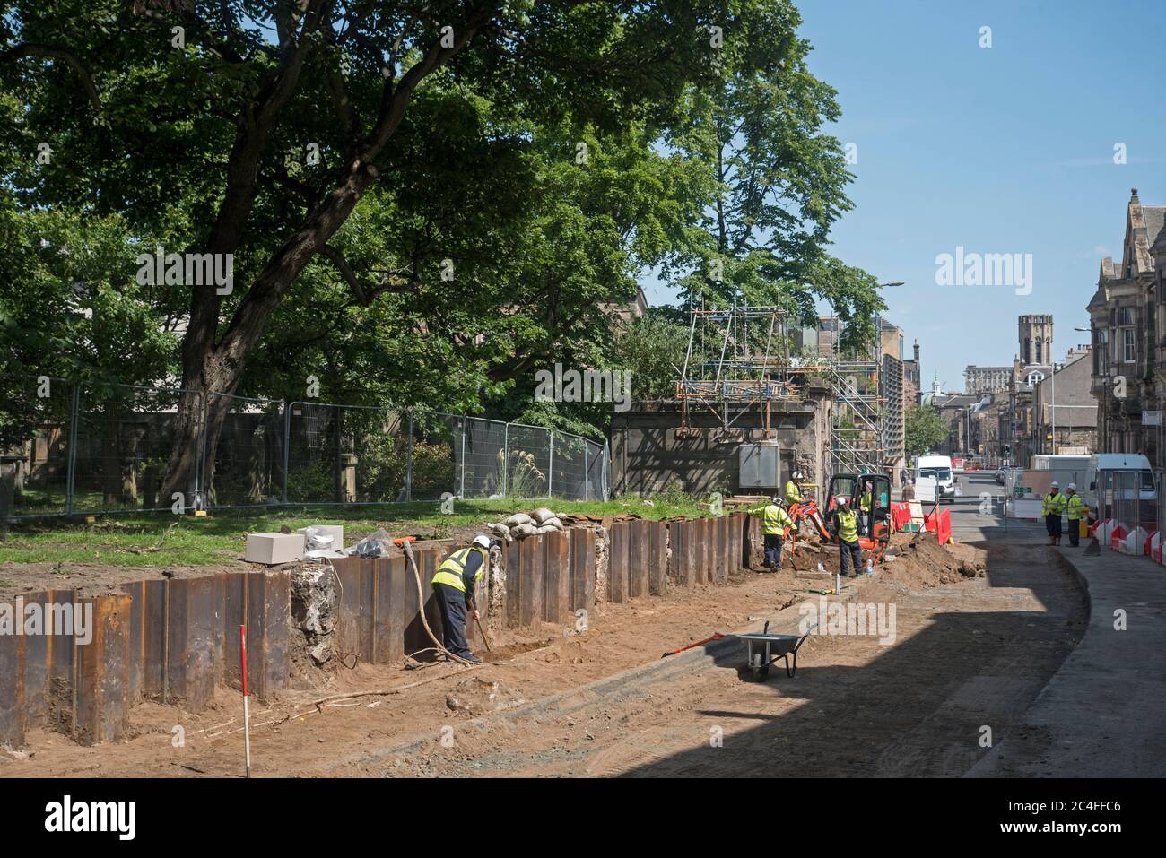 Wall of South Leith Parish churchyard removed and archaeologists ...