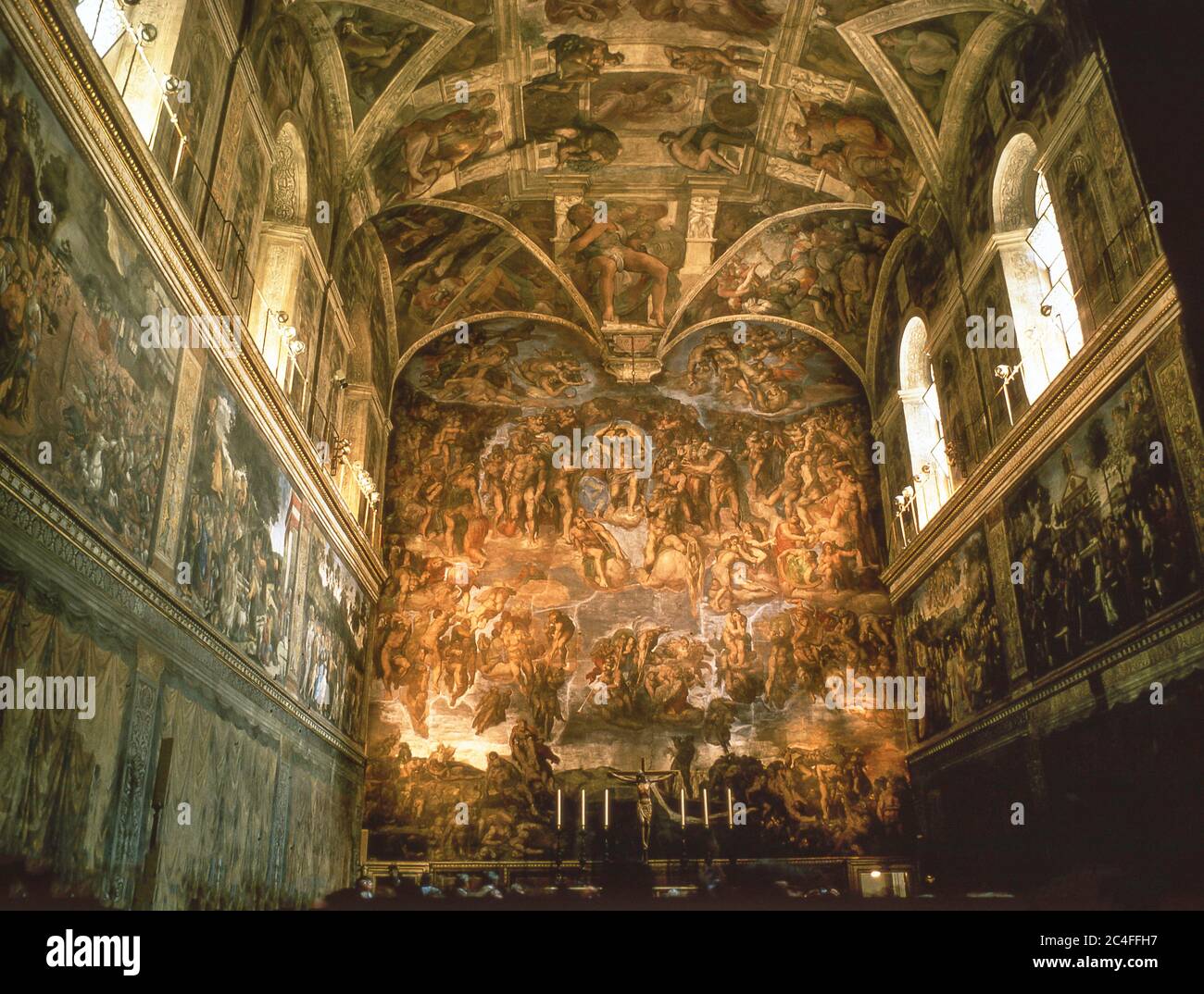 The Sistine Chapel ceiling (painted by Michelangelo), Apostolic Palace, Vatican City, Rome (Roma ...