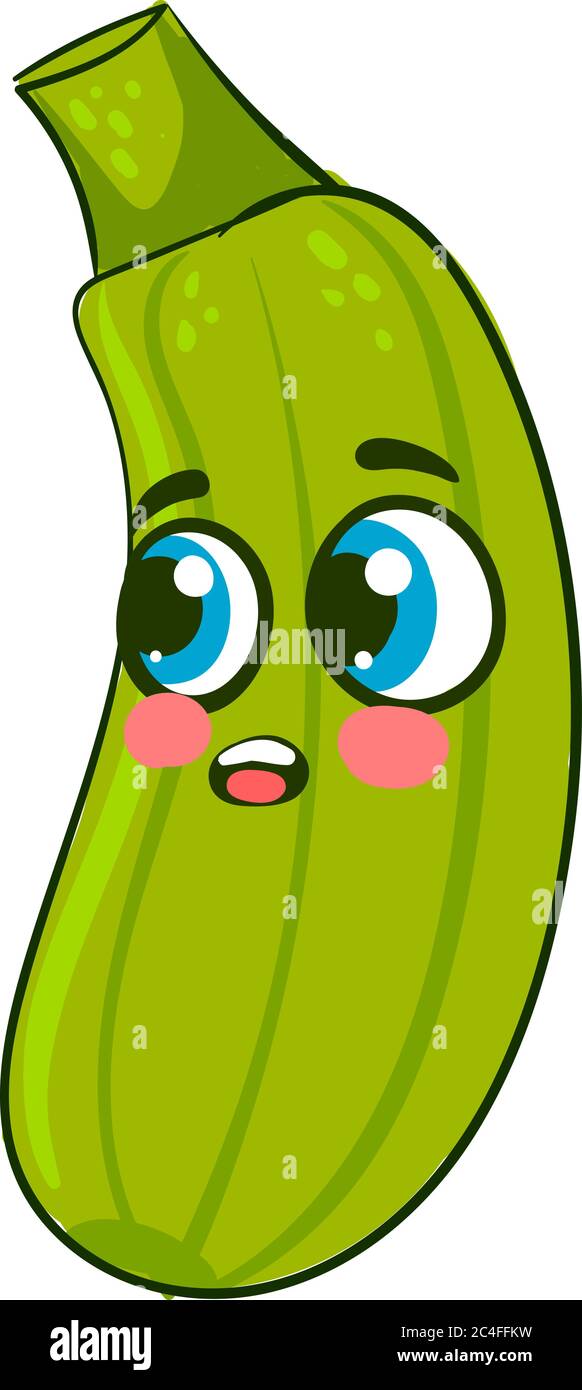 Cute zucchini, illustration, vector on white background Stock Vector ...