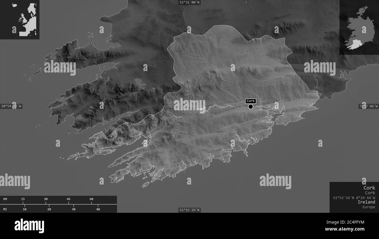 Map of cork ireland Black and White Stock Photos & Images - Alamy