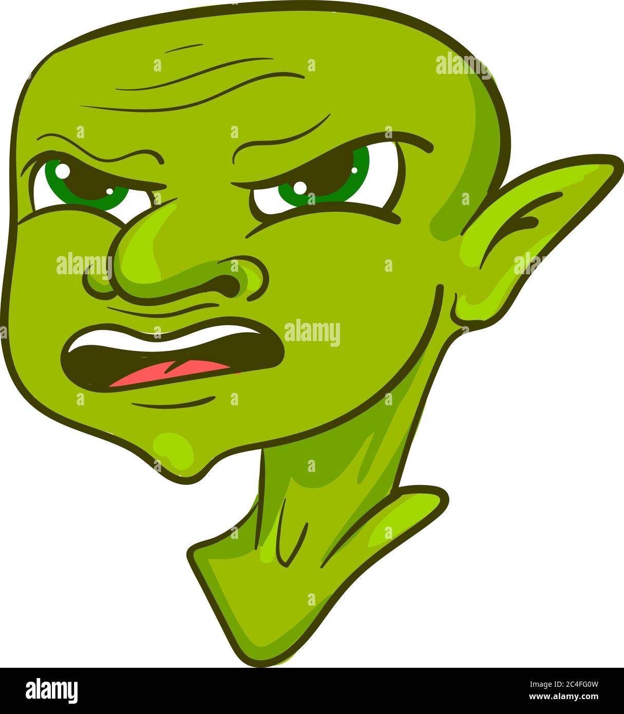 Angry face, illustration, vector on white background Stock Vector Image ...