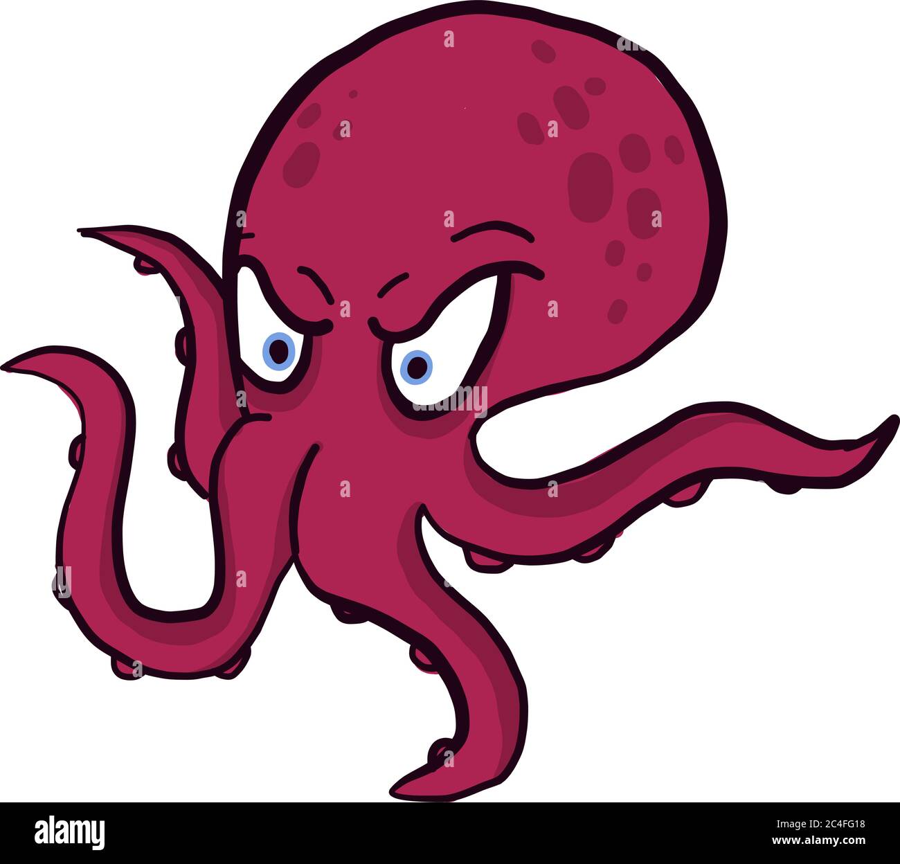 Angry Octopus Cartoon